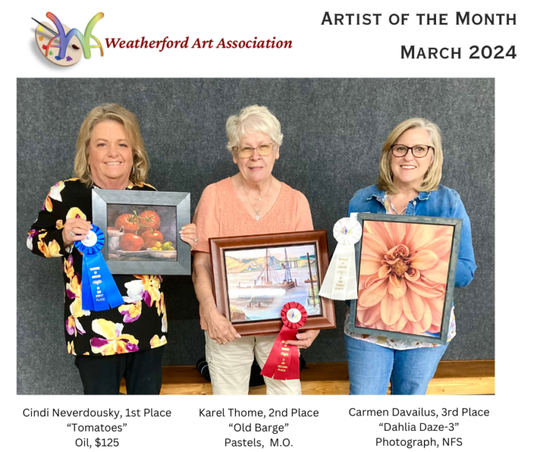 March 2024 Artist of the Month – Weatherford Art Association